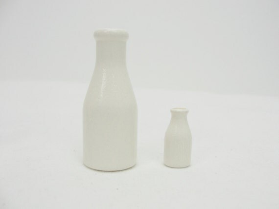 Miniature wooden milk bottle mini wooden milk bottle set of