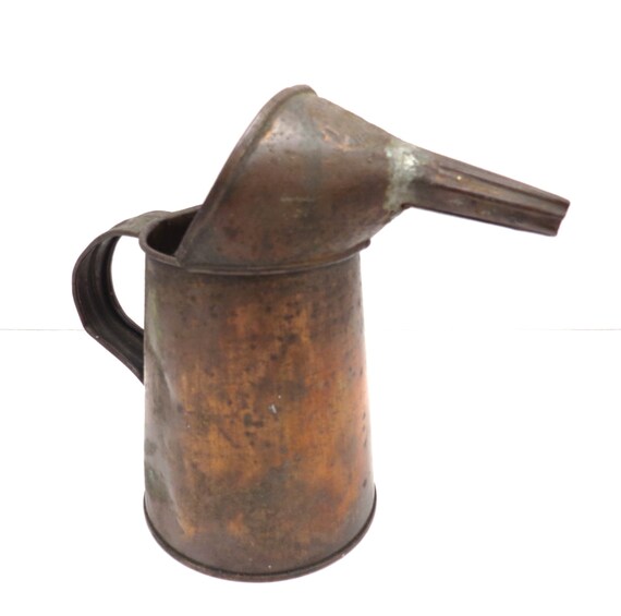 Vintage Copper Utility Oil Can Antique Metal Oil Can Shabby