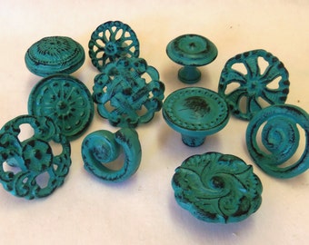 Teal knobs | Etsy