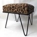 vintage 1950's hairpin legs footstool leopard print mid