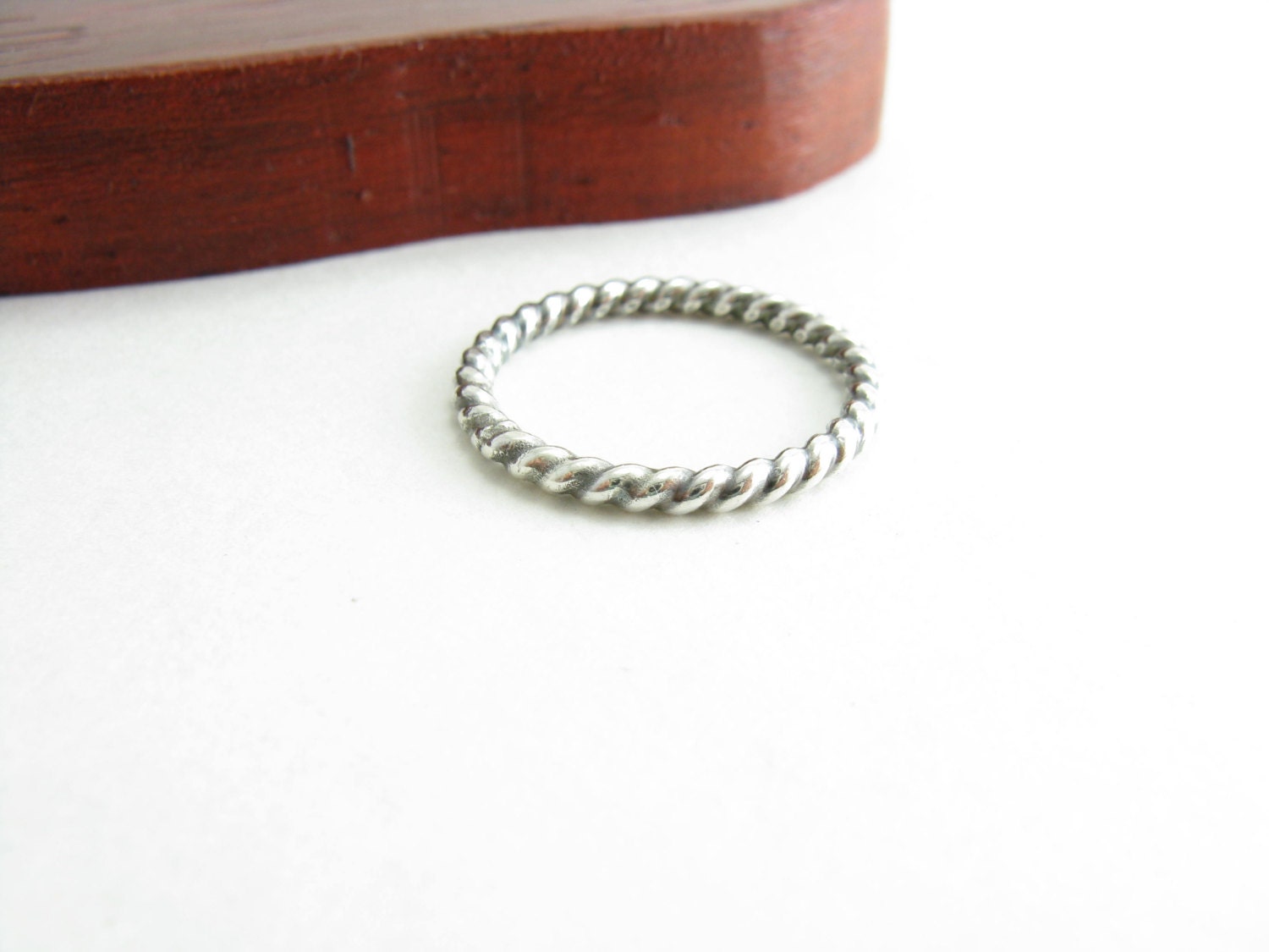 Twisted Sterling Silver Rope Ring Simple Twisted Style by BooBeads