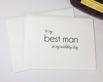 ON SALE and ready to ship! To my Best Man on my Wedding Day Note Card