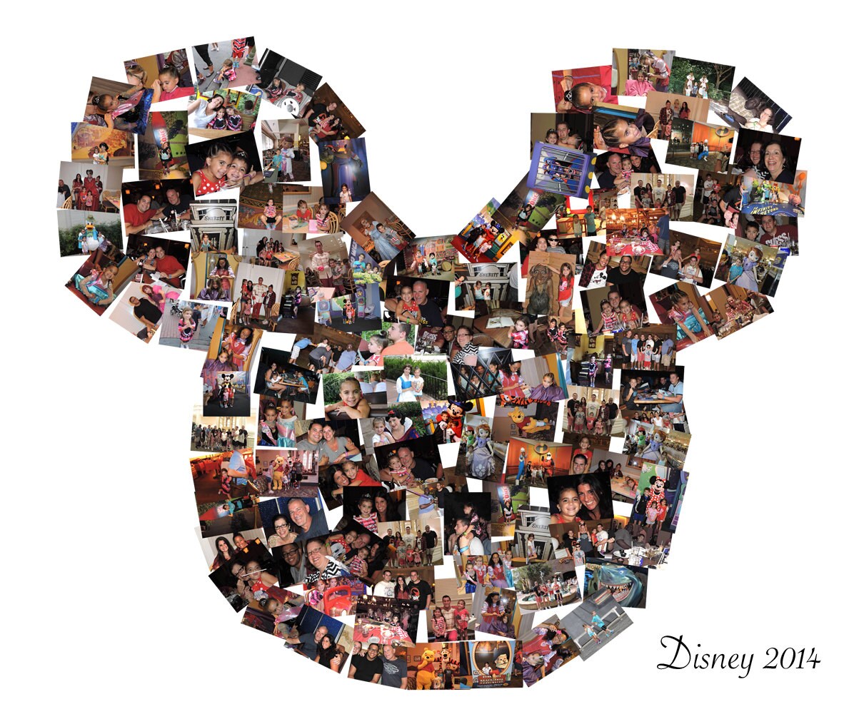 Disney Collage Mickey Mouse Ears Custom Canvas Mosaic Collage