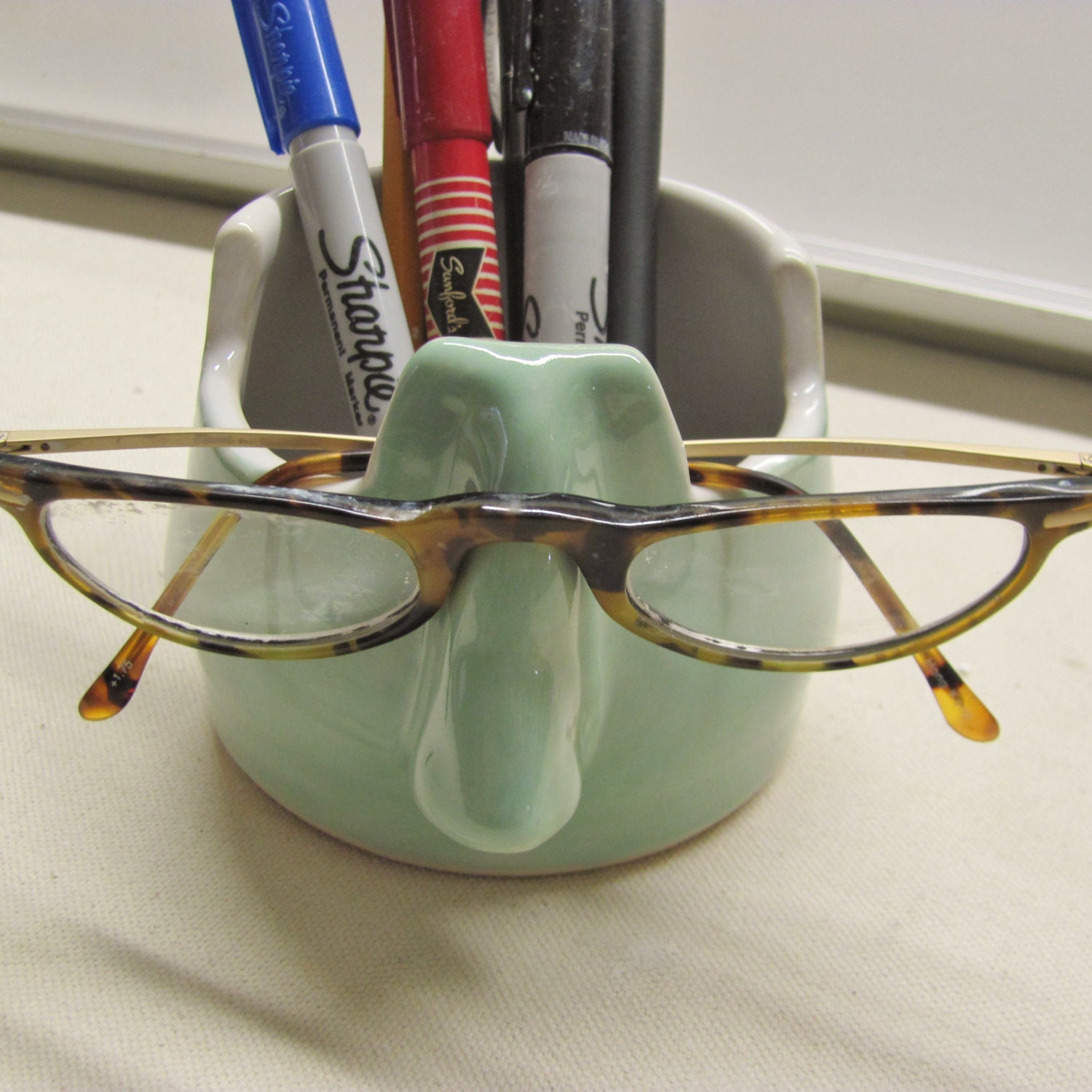 Eyeglass Holder Ceramic Pottery Pencil Holder Handmade