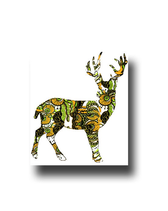 deer painting wall art of deer modern deer by artkunzelman