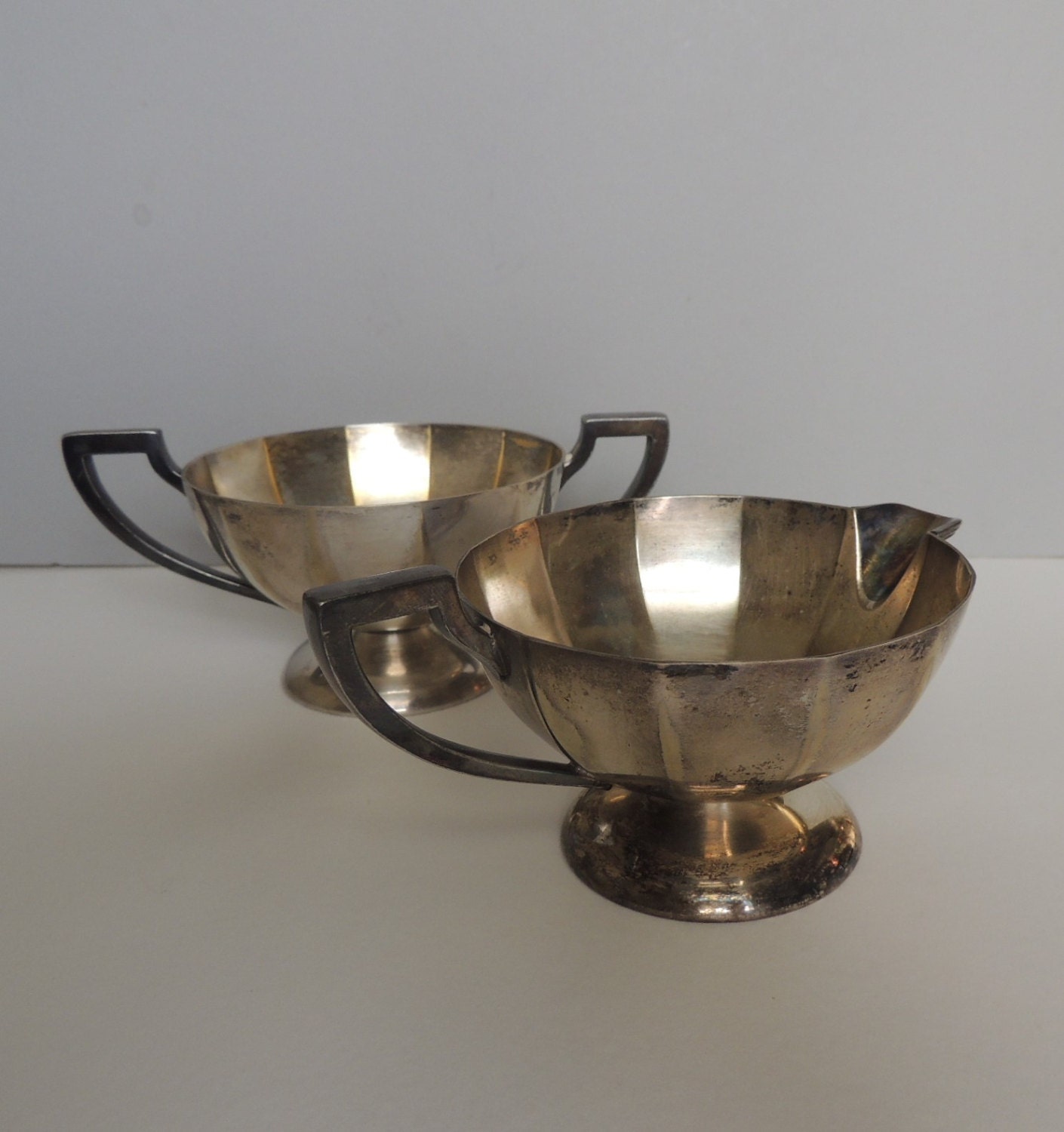 Benedict Silver Sugar and Creamer Silver Plated by nonniesporch