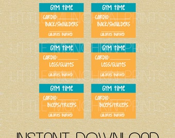 Gym Time Fitness Label - Erin Condren Sticker - Printable - Instant ...