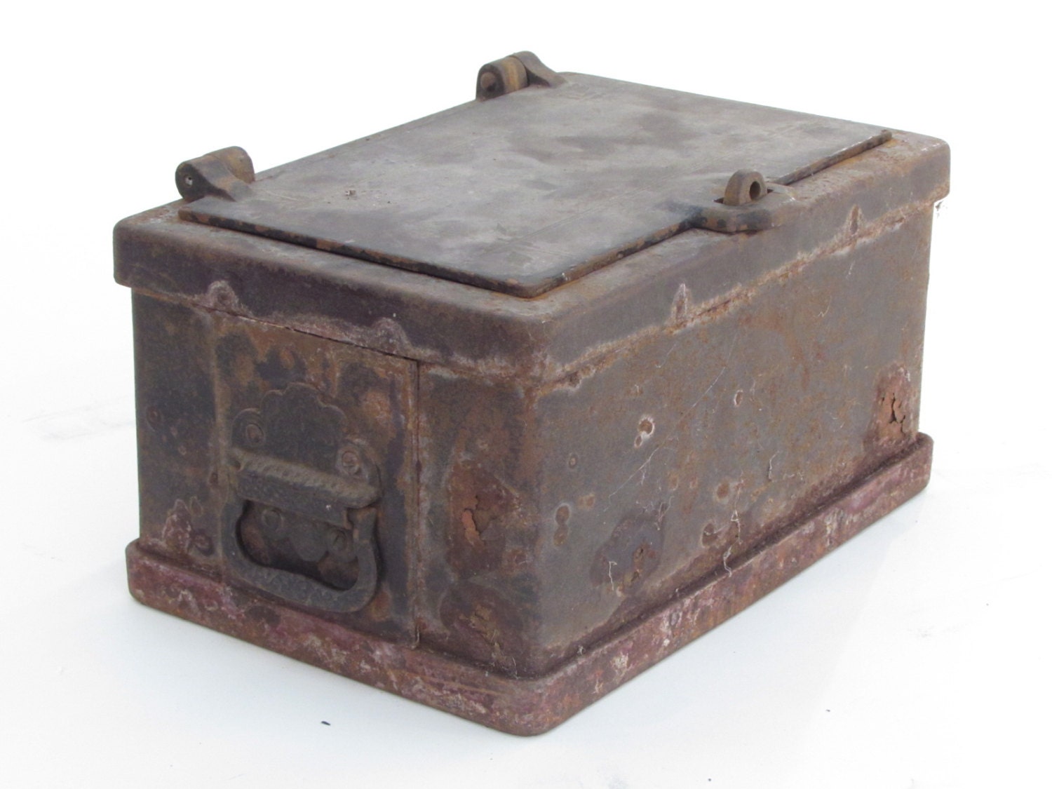 Antique Stage Coach Strong Box Steel Lock Box Wells Fargo Type