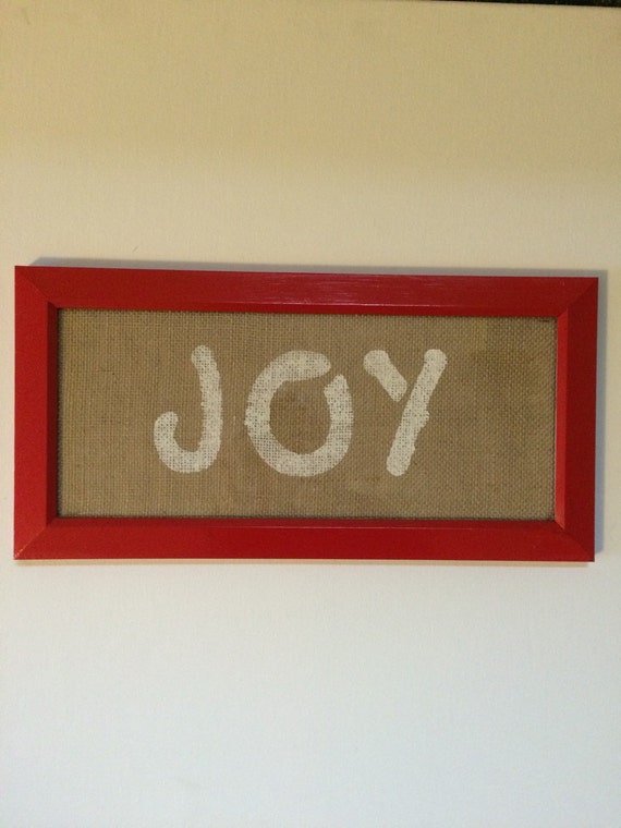 Items similar to JOY burlap frame on Etsy