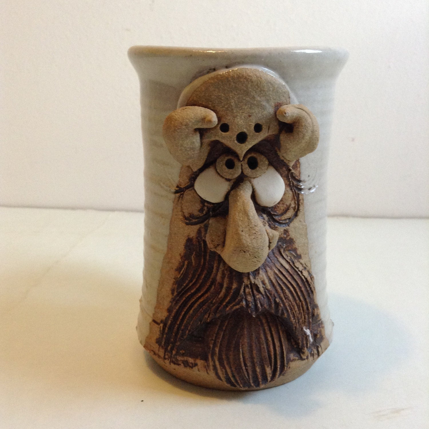 Pottery Face Mug or Cup. Signed Stoneware. Vintage 1970. Ugly or Funny ...