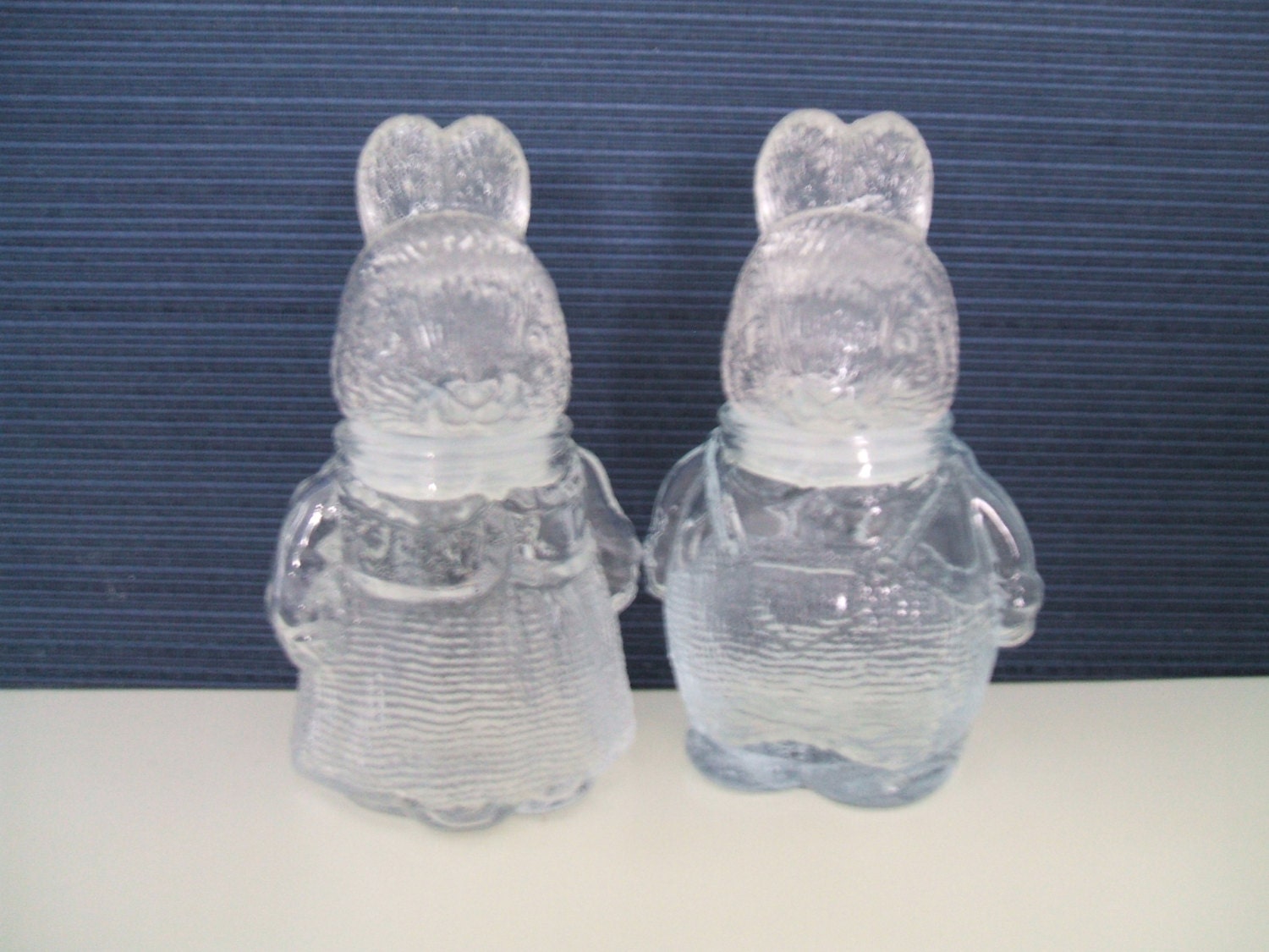 Two Small Vintage Glass Bunny Rabbit Jars in the Style of Richard ...