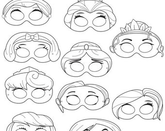 Princesses Printable Coloring Masks, princess masks, princesses ...