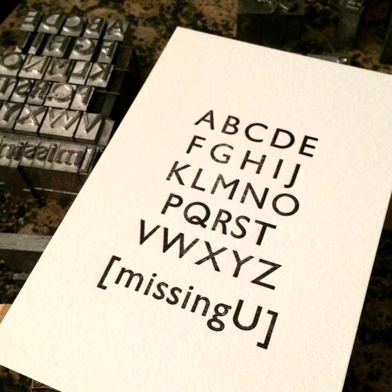 Items similar to missing u note card on Etsy
