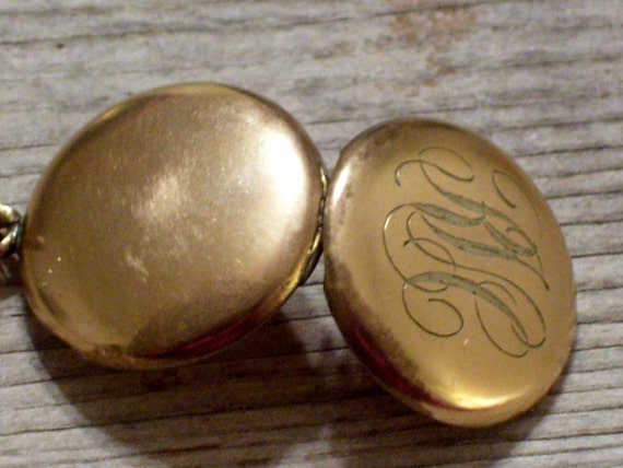 SALE Antique W & H Co Gold Filled Locket 1800's Engraved