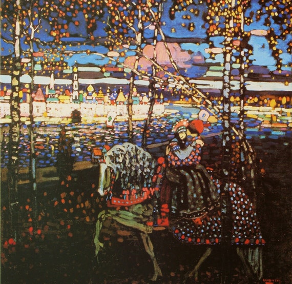 Fine Art Print by Russian artist Kandinsky Couple Riding
