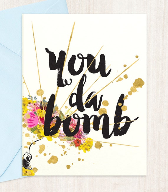 Items similar to You Da Bomb - thank you, thinking of you card ...