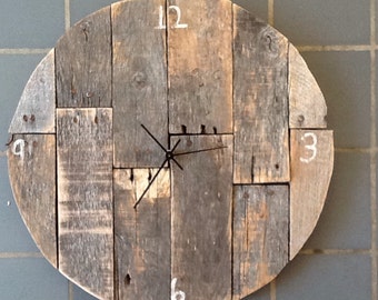Reclaimed wood clock