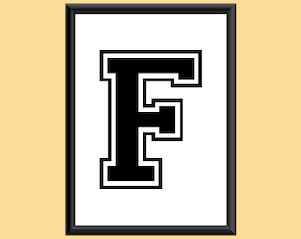 Varsity letter f | Etsy