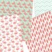 Flamingo digital paper Flamingo mint & coral background