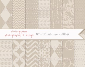 Sock Monkey Printable Digital Paper Pack 12x12 by christygomm