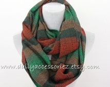 Popular items for plaid infinity scarf on Etsy