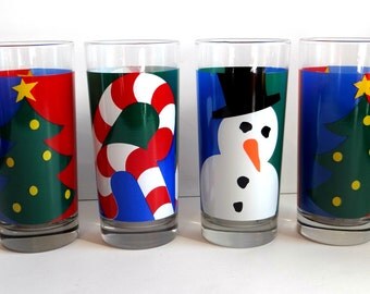 Holiday glasses | Etsy