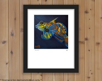 Fish Print from Original Oil Painting, Matted and Ready to Frame