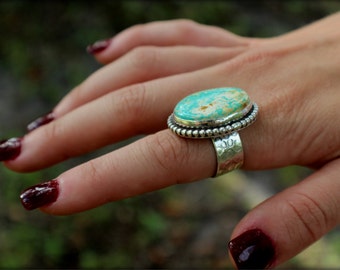 Popular items for oval turquoise ring on Etsy