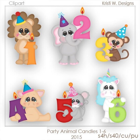 Items similar to DIGITAL SCRAPBOOKING CLIPART - Party Animals Birthday ...