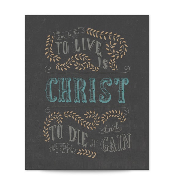 Items similar to Philippians 1 Handlettered Typography Scripture Art ...