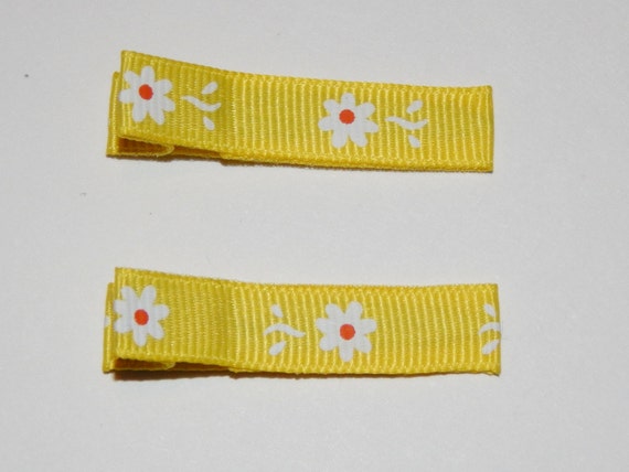 Daisy Ribbon Hair Clips Yellow Ribbon Hair Clips by Sapphire107