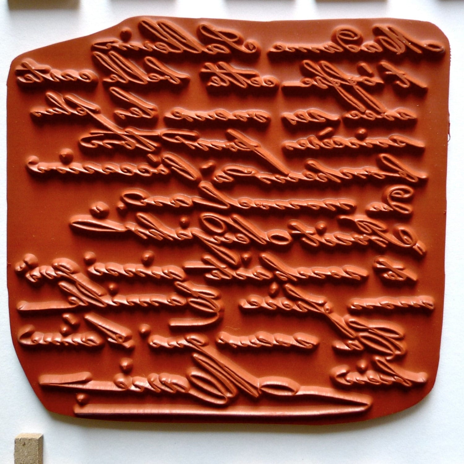 Large vintage french script rubber stamp / Background stamp