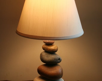 Items similar to Maine Stacked Stone Balance Rock Lamp on Etsy