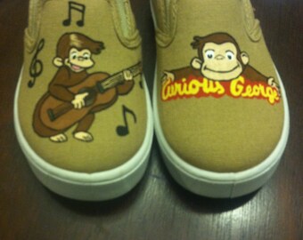 Curious george shoes | Etsy