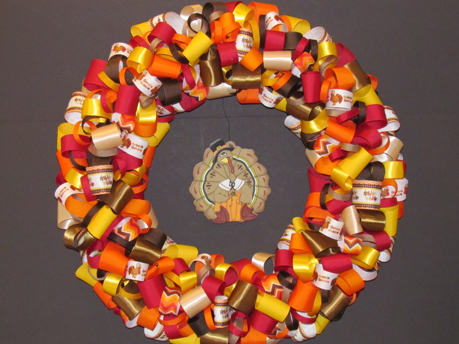 Thanksgiving Turkey Ribbon Wreath
