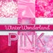 Winter Wonderland Pink Digital Scrapbook Paper Bokeh Snowflake