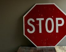 Popular items for vintage stop sign on Etsy