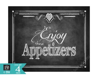 Enjoy appetizer sign | Etsy