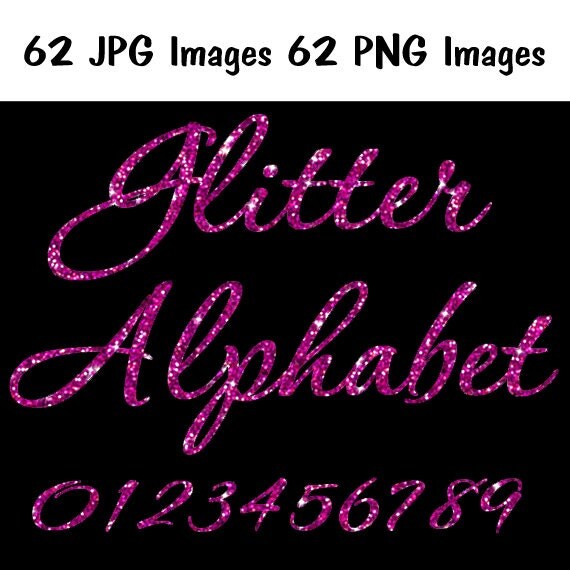 Items similar to Pink Glitter Alphabet • INSTANT DOWNLOAD• 124 IMAGES ...