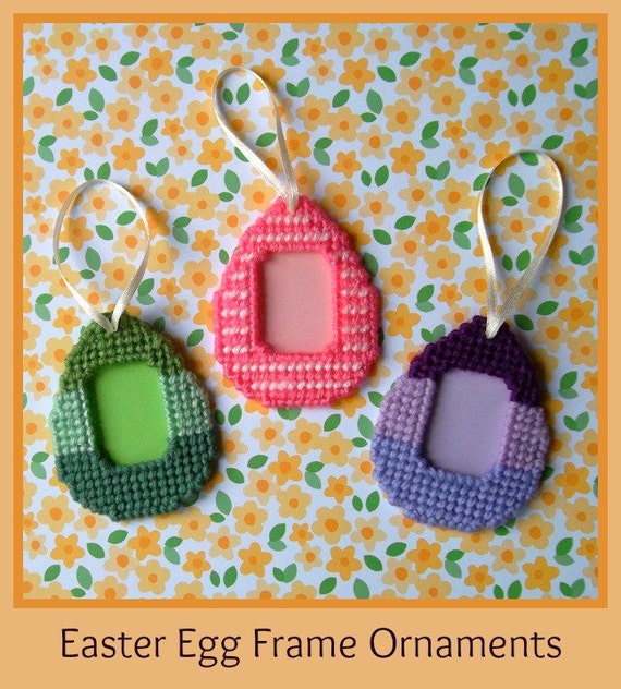 Plastic Canvas: Holiday Frames Ornaments Easter Eggs set