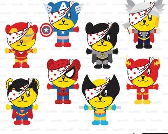 BBC Children - Pudsey Bear Superheros Digital Clipart