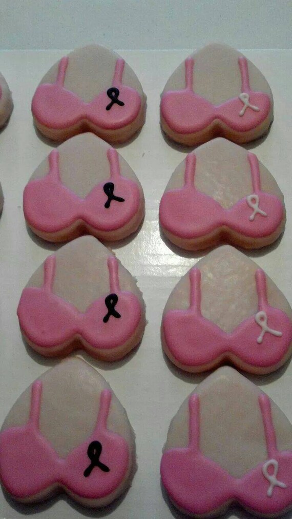 Heart Breast Cancer Awareness Cookies by Kaykes on Etsy