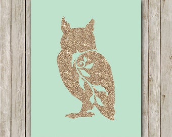 Owl Printable, 8x10, Instant Download Owl Wall Art Forest Animal Art ...