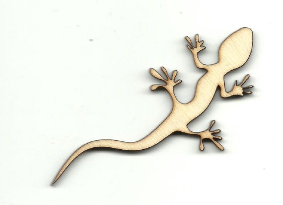 Gecko Laser Cut Out Unfinished Wood Shape Craft Supply REP36