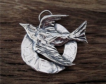 Artisan Stamped Fish Charm in Sterling by VDIJewelryFindings