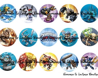 INSTANT DOWNLOAD** (4) Skylander Trap Team Bottle Cap Image Sheet