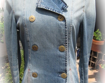 Denim pea coat | Etsy