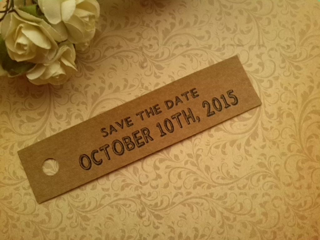 Kraft Save the Date Tag. Kraft Pennant Flag Save the Date. Customizable ...