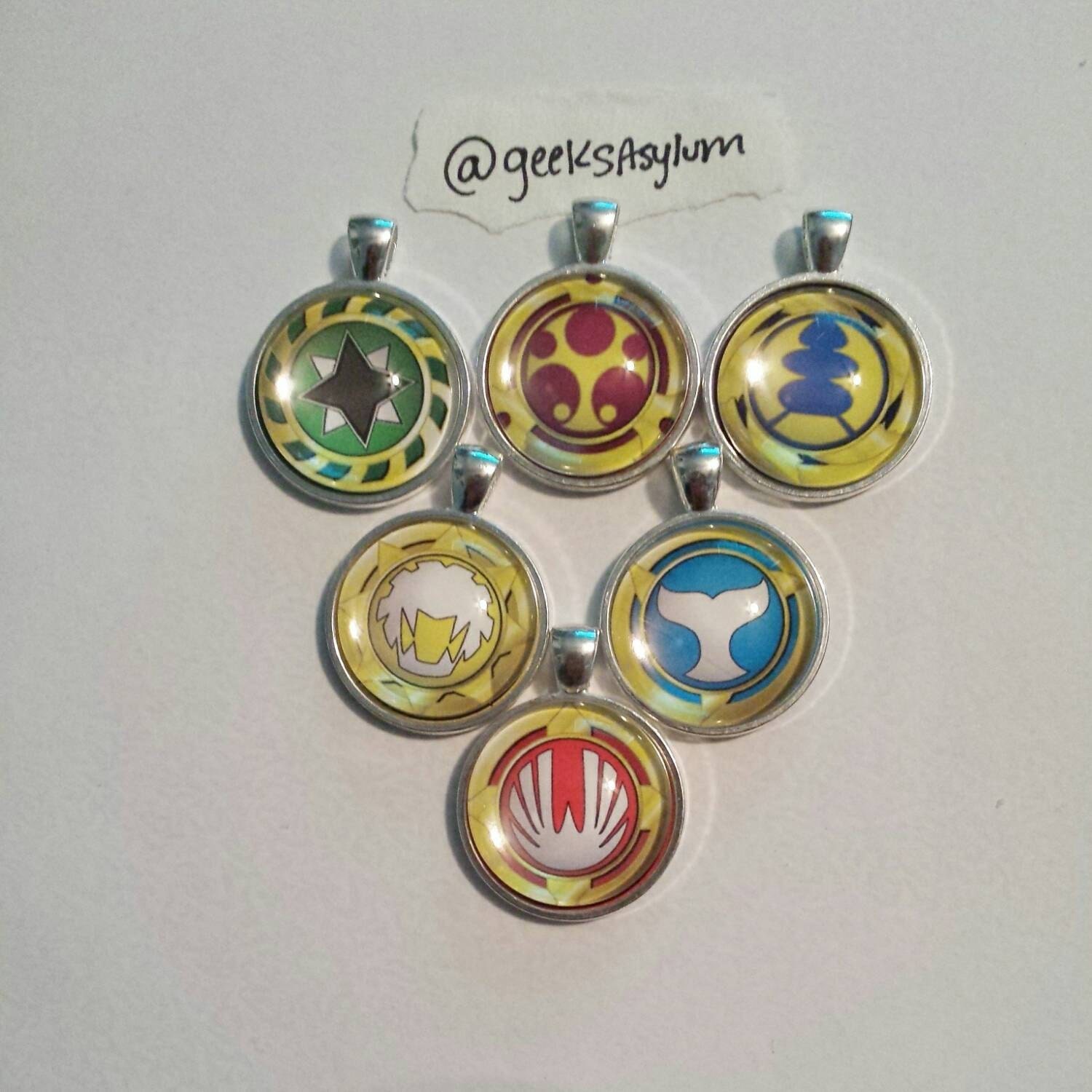 Power Rangers Necklace Ninja Storm by GeeksAsylum on Etsy