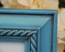 French country 5x7 picture frame: Vintage antique light blue hand ...